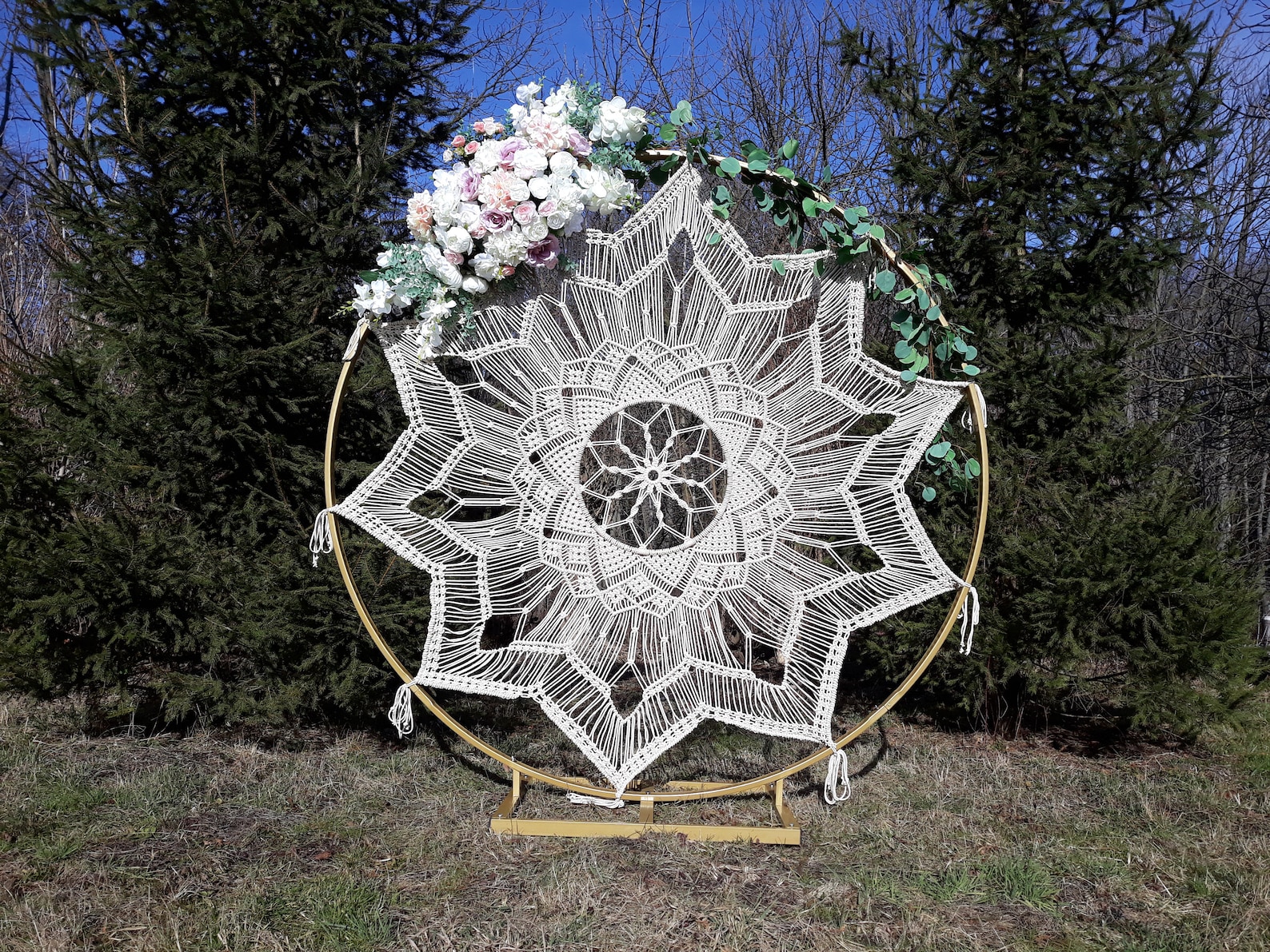 Macrame Wedding Backdrop/ Round Wedding Arch/ Macrame Decor/ | Etsy