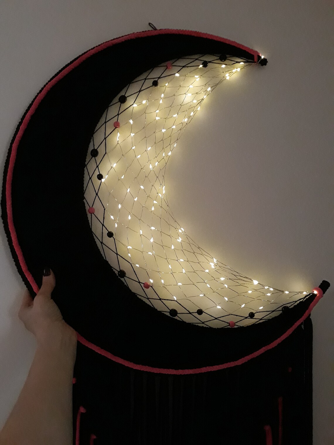 XL Macrame Crescent Magic Moon 24/luminous Month/ Moon - Etsy