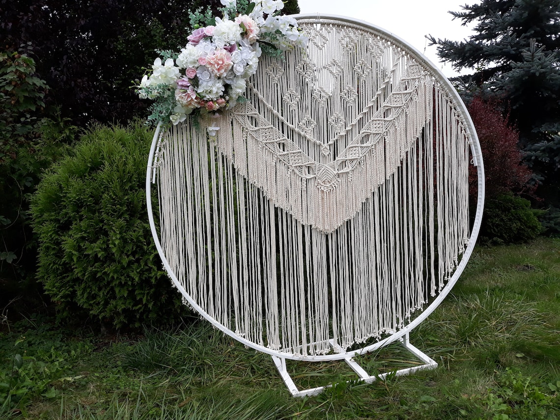 Wedding Macrame/ Wedding Backdrop/ Macrame for Round Arch/ - Etsy