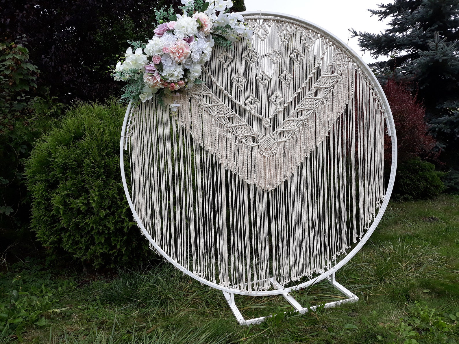 Wedding Macrame/ Wedding Backdrop/ Macrame for Round Arch/ - Etsy