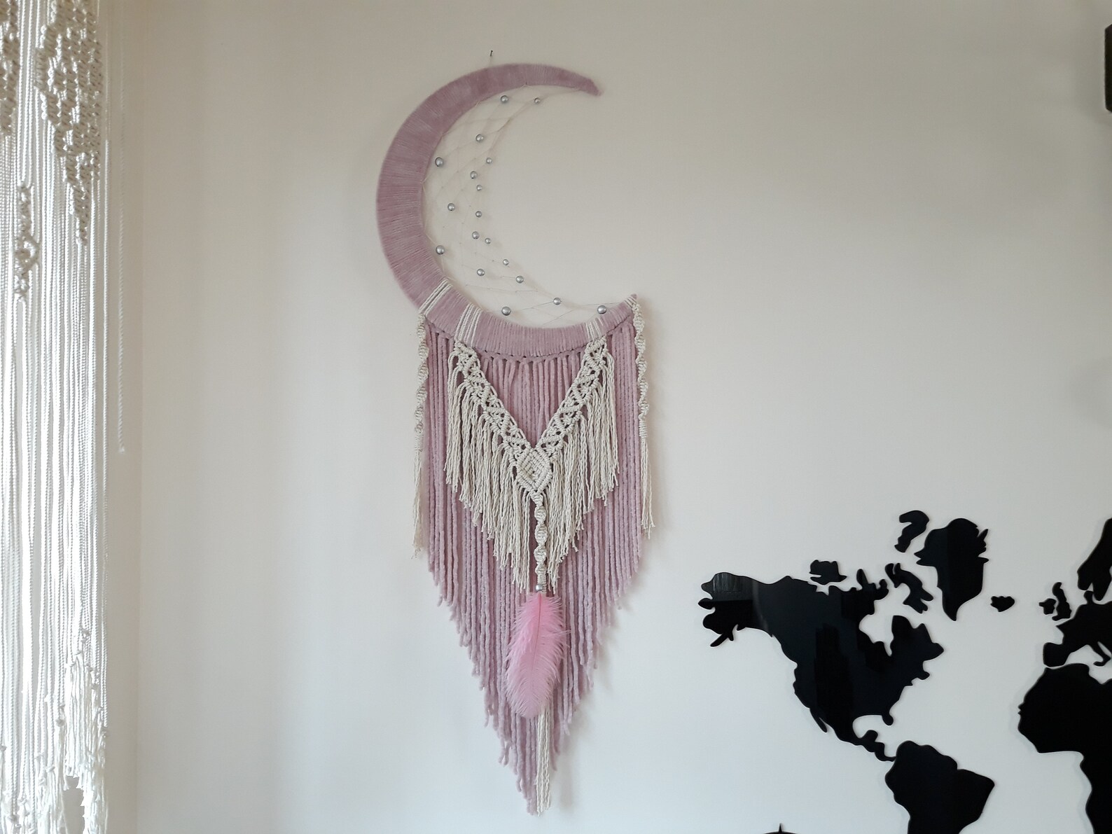 Macrame Crescent Moon/ Dreamcatcher/ Moon Macrame Wall | Etsy