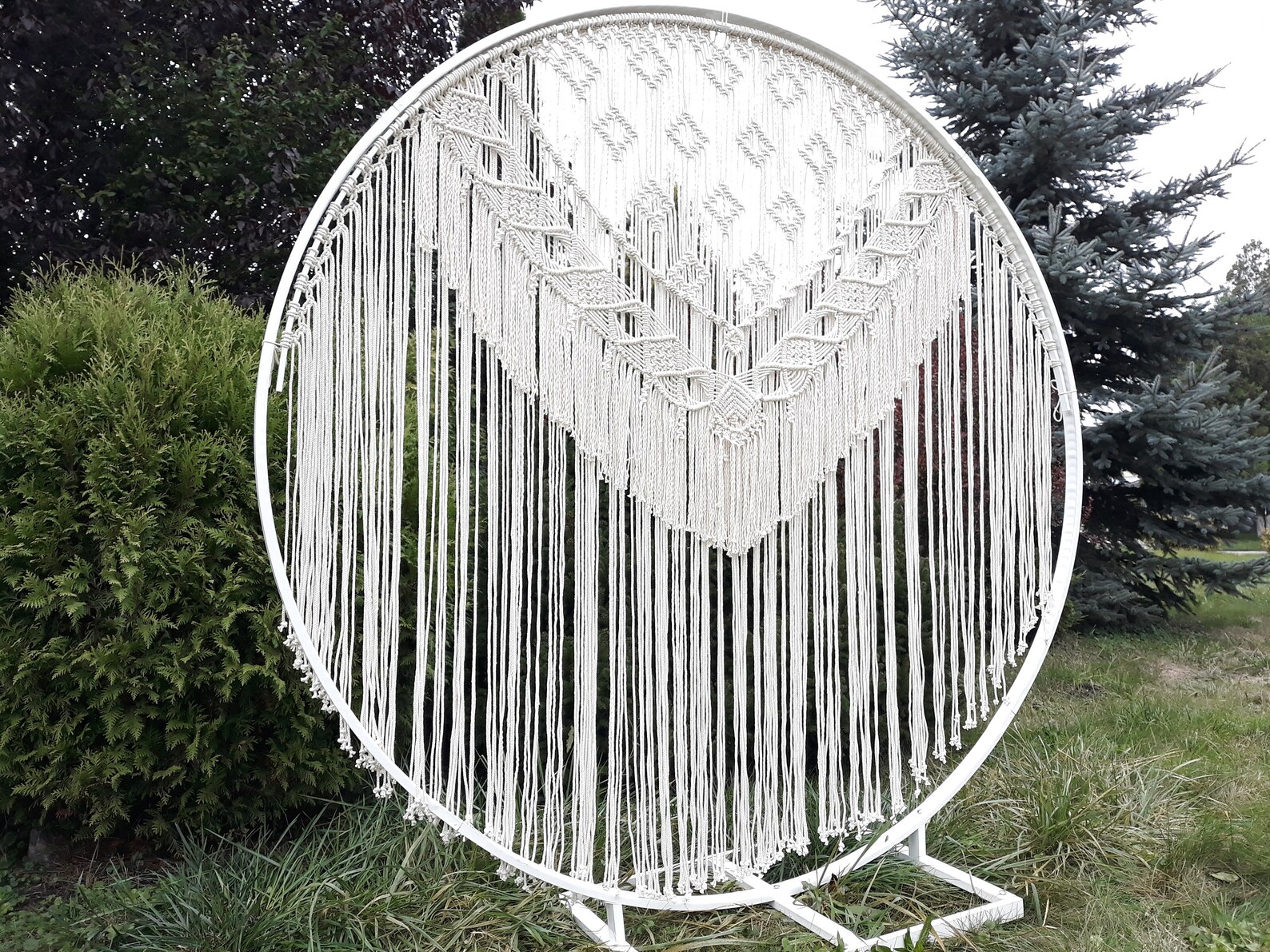 Wedding Macrame/ Wedding Backdrop/ Macrame for Round Arch/ Macrame ...