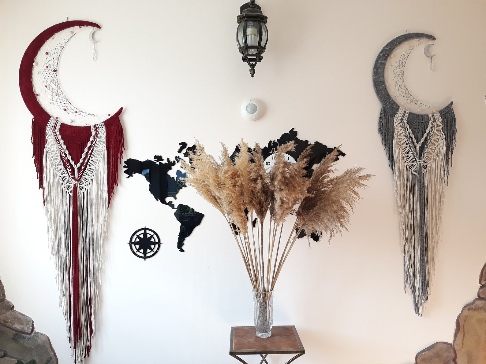 XL Macrame Crescent Moon/ Moon Macrame Wall Hanging/ - Etsy