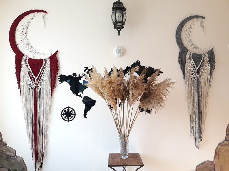 XL Macrame Crescent Moon/ Moon Macrame Wall Hanging/ - Etsy