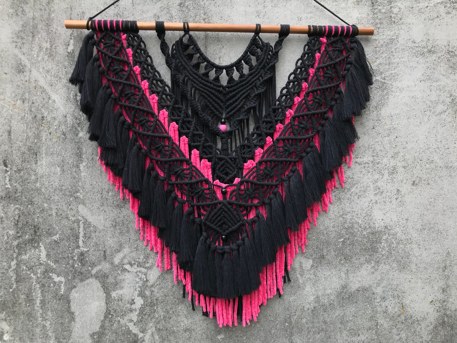 Large Black Macrame Wall Hanging/wall Tapestry/ Woven Wall Hanging ...