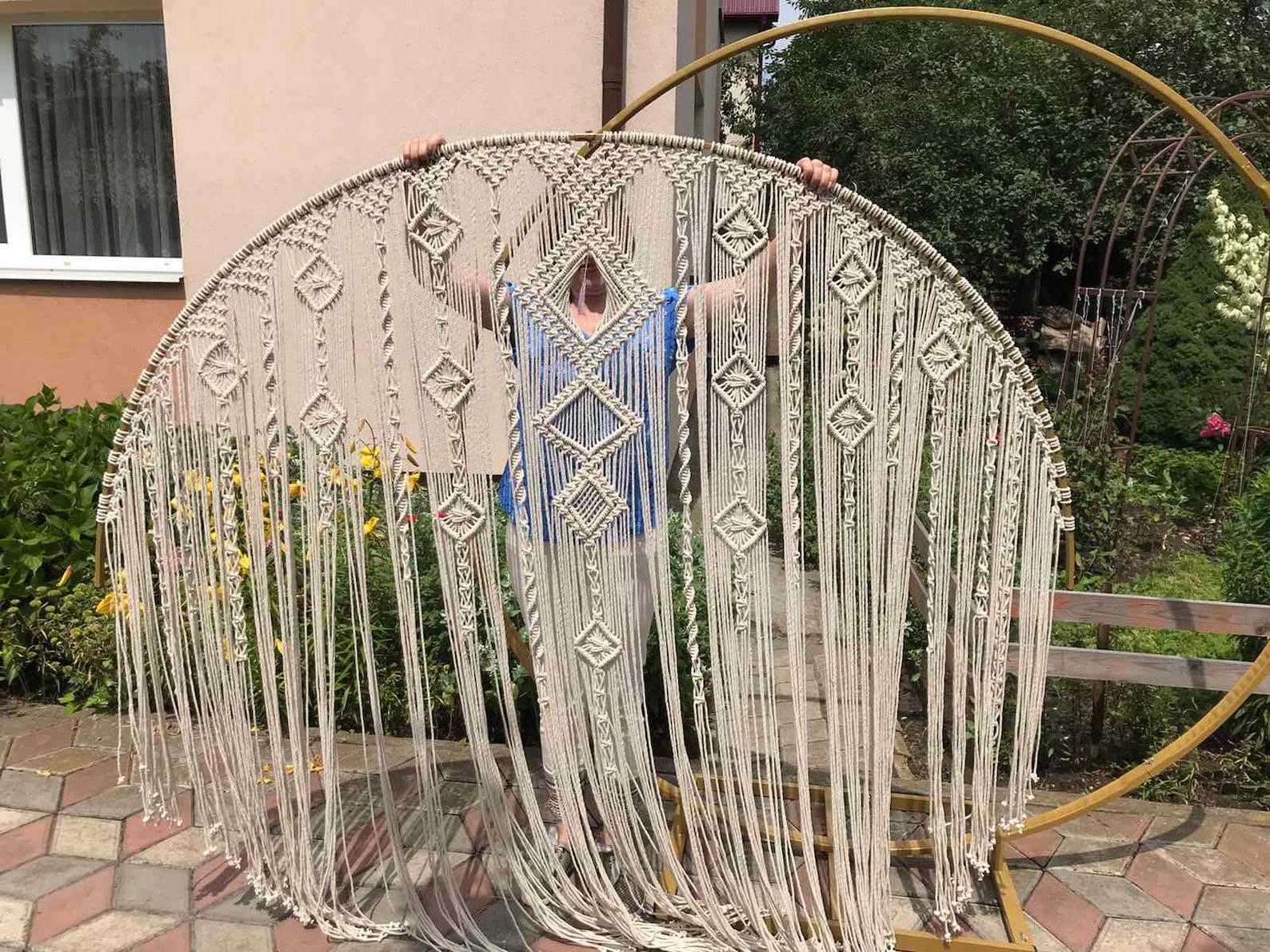 Macrame Wedding Backdrop/ Macrame for Round Arch/ Round Wedding Arch ...