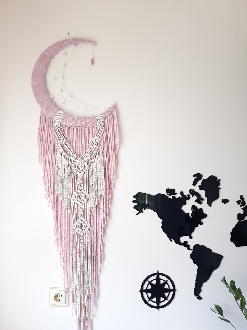 Macrame Crescent Moon/ Dreamcatcher/ Moon Macrame Wall - Etsy