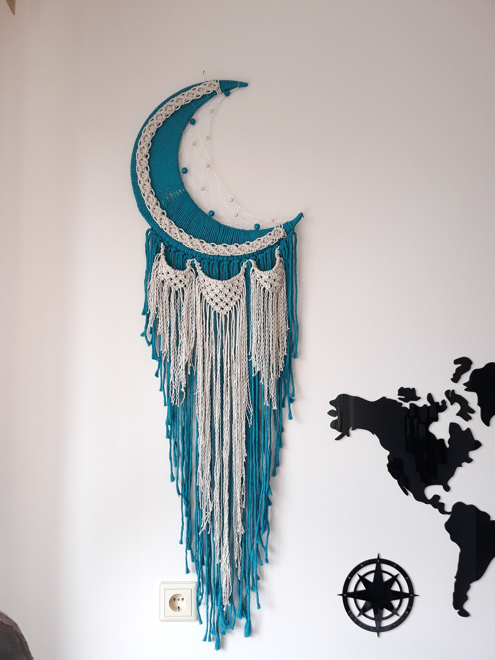 Macrame Crescent Moon/ Dreamcatcher/ Moon macrame wall | Etsy