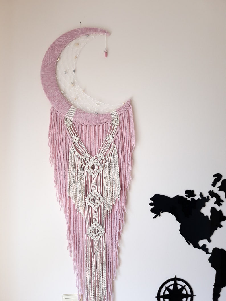 Macrame Crescent Moon/ Dreamcatcher/ Moon Macrame Wall - Etsy