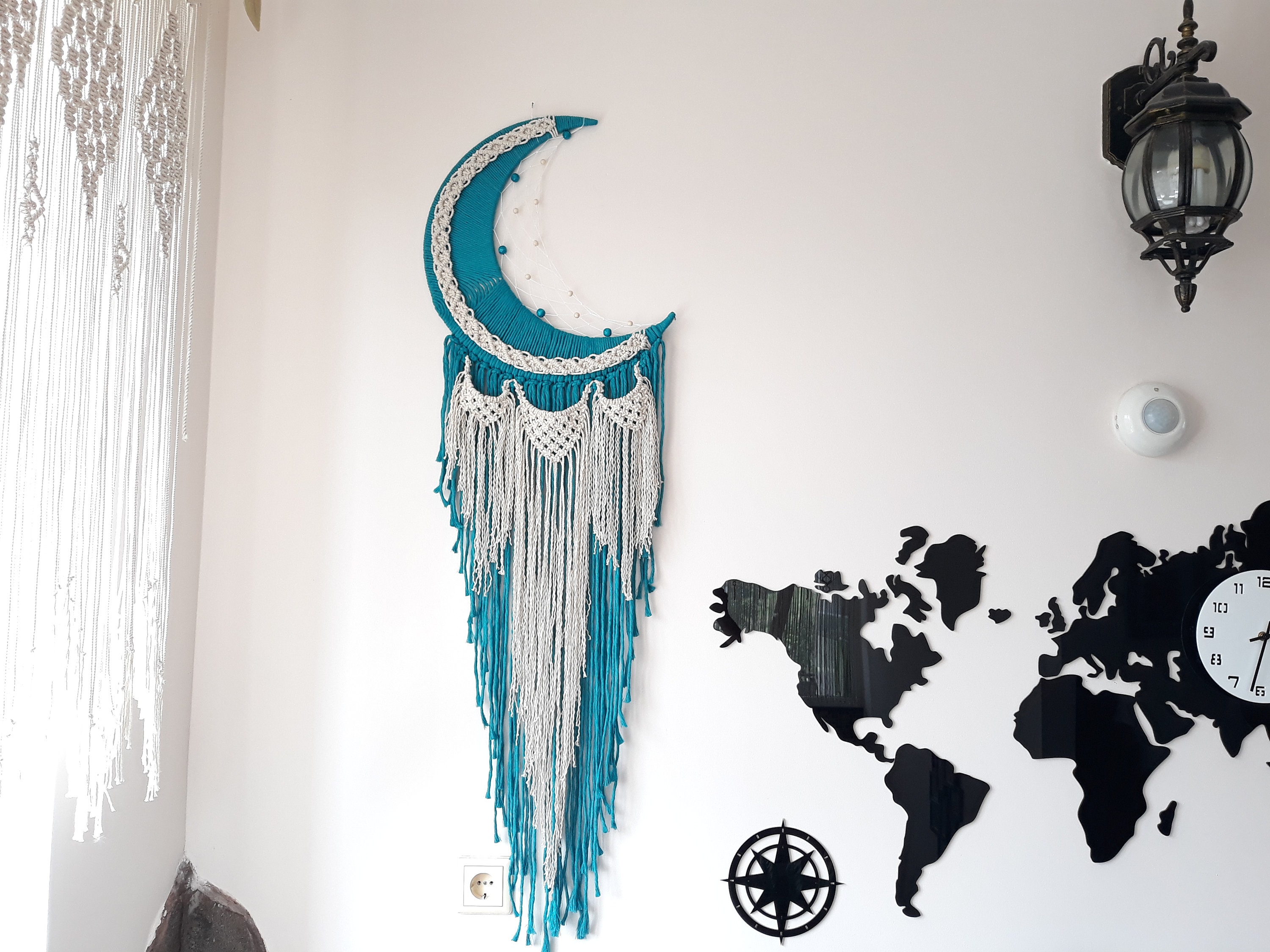 Macrame Crescent Moon/ Dreamcatcher/ Moon macrame wall | Etsy