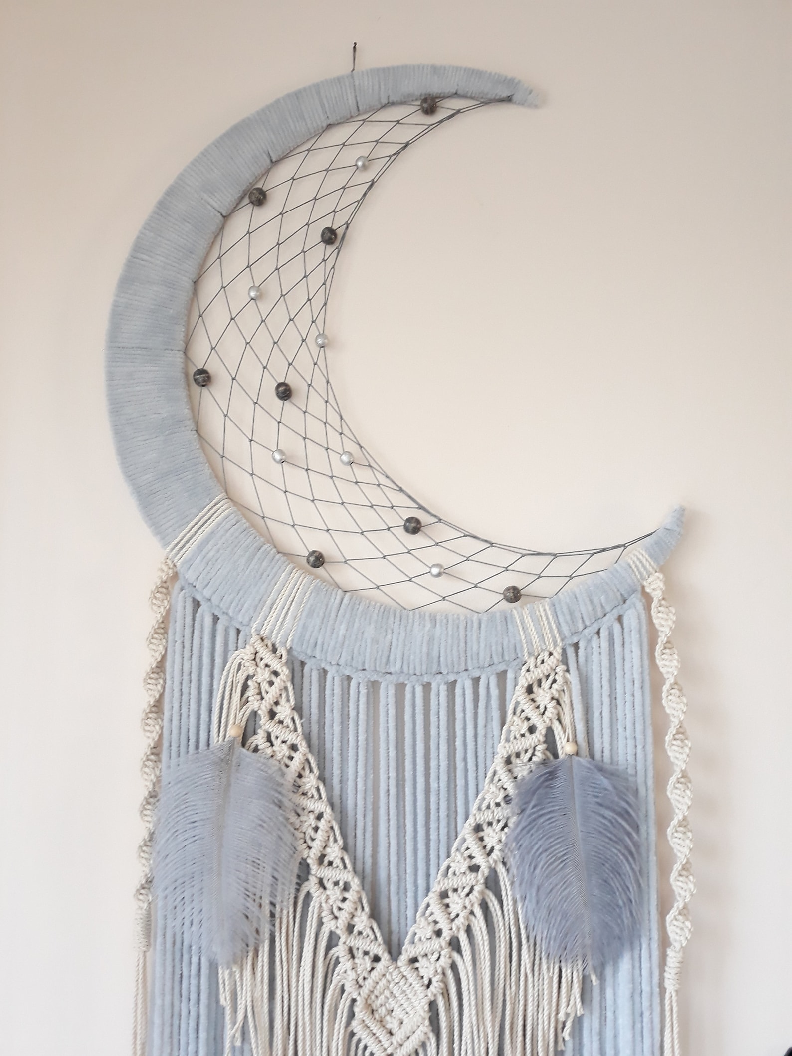Macrame Crescent Moon/ Dreamcatcher/ Moon macrame wall | Etsy