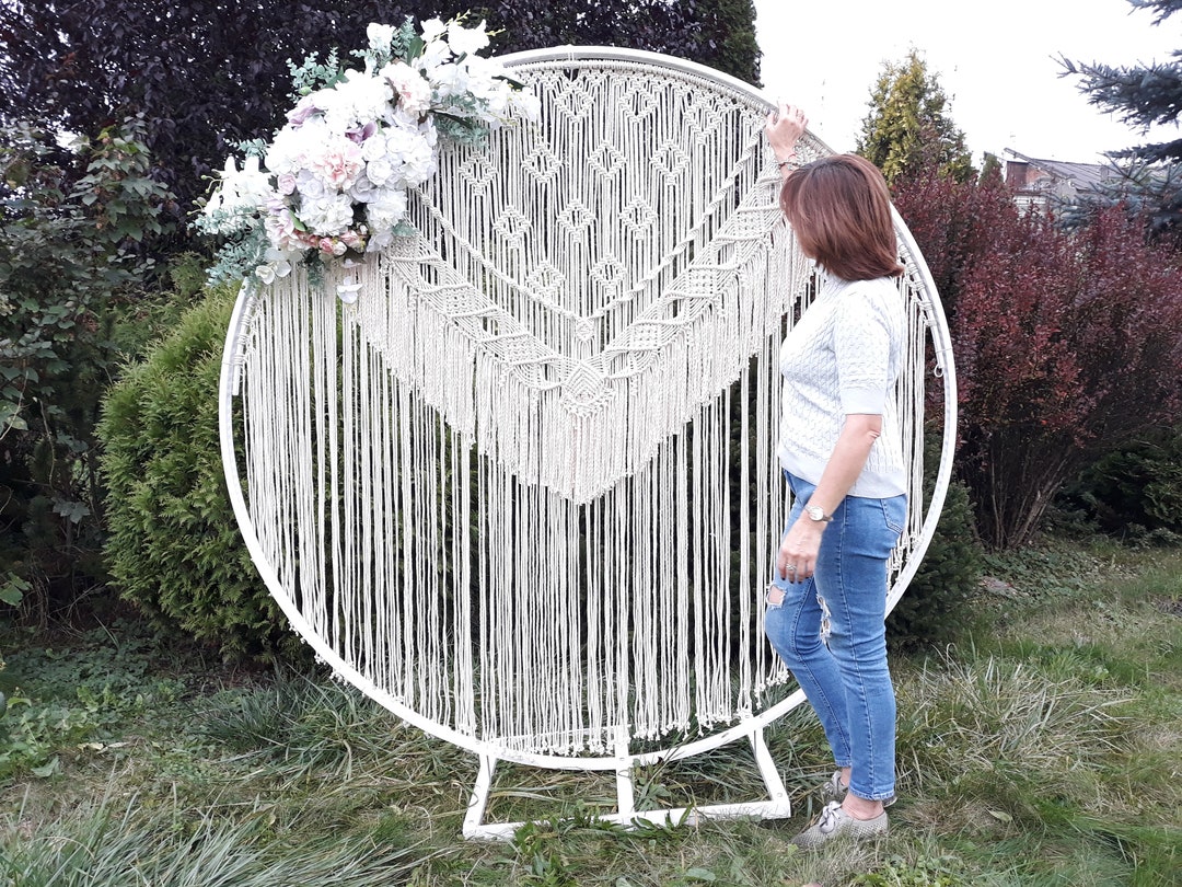 Wedding Macrame/ Wedding Backdrop/ Macrame for Round Arch/ Macrame ...