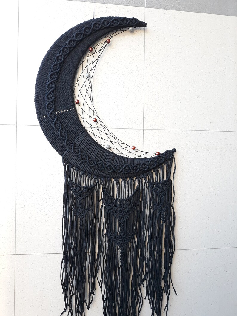 Macrame Crescent Moon 242017/ | Etsy