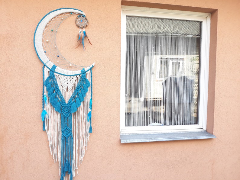 XL Macrame Crescent Moon/ Dreamcatcher/ Moon Macrame Wall | Etsy