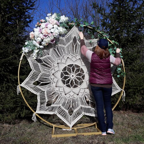 Wedding Macrame/ Wedding Backdrop/ Macrame for Round Arch/ - Etsy