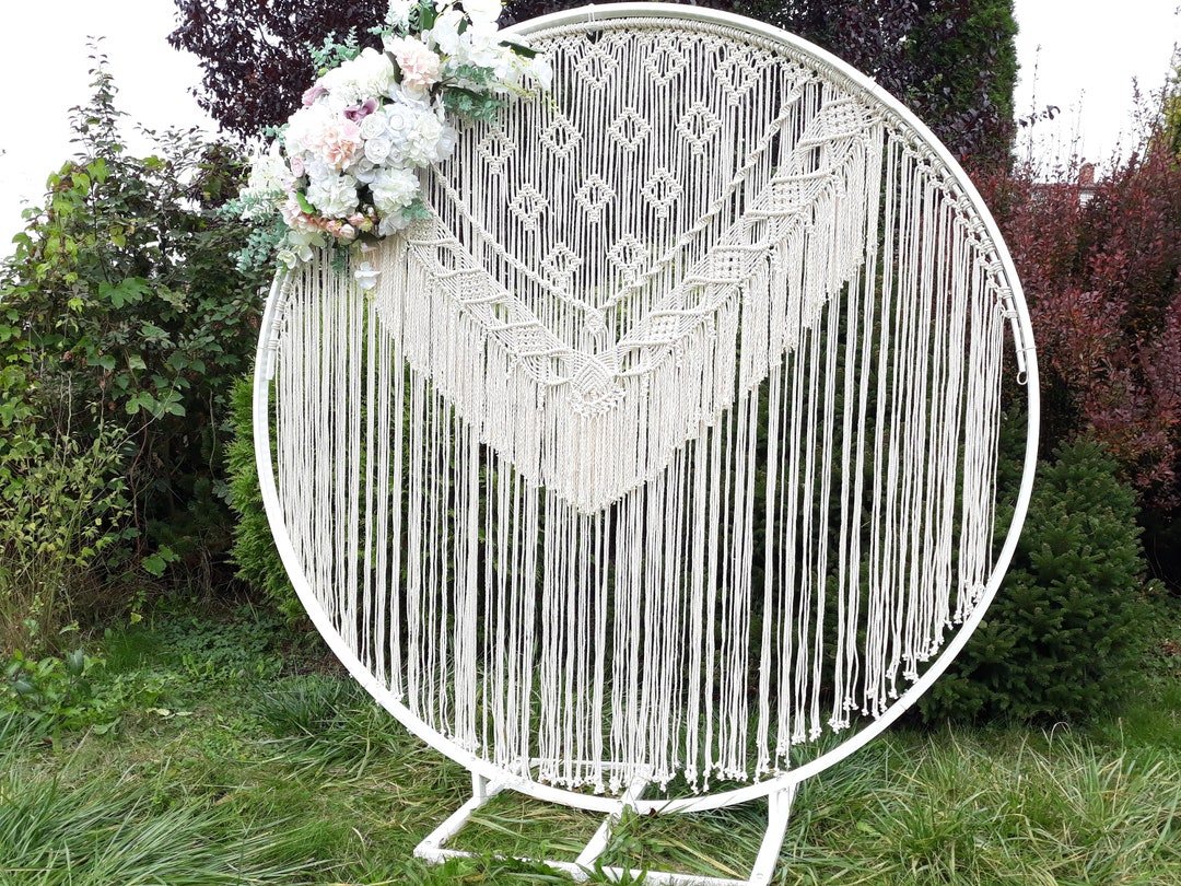 Wedding Macrame/ Wedding Backdrop/ Macrame for Round Arch/ Macrame ...