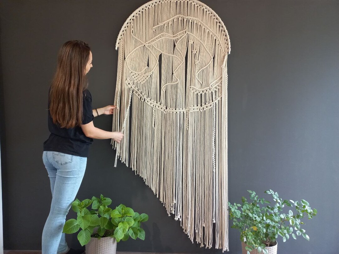 Macrame Decor/ Curtain/ Macrame Door Curtain/ Macrame Window Curtain/ Room Divider/ Boho Macrame ...