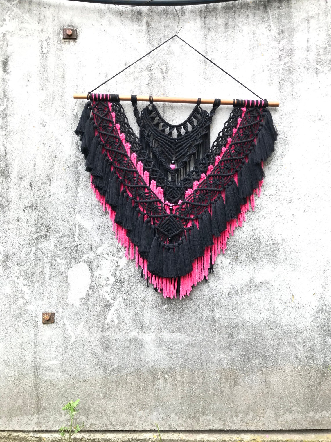 Large Black Macrame Wall Hanging/wall Tapestry/ Woven Wall | Etsy