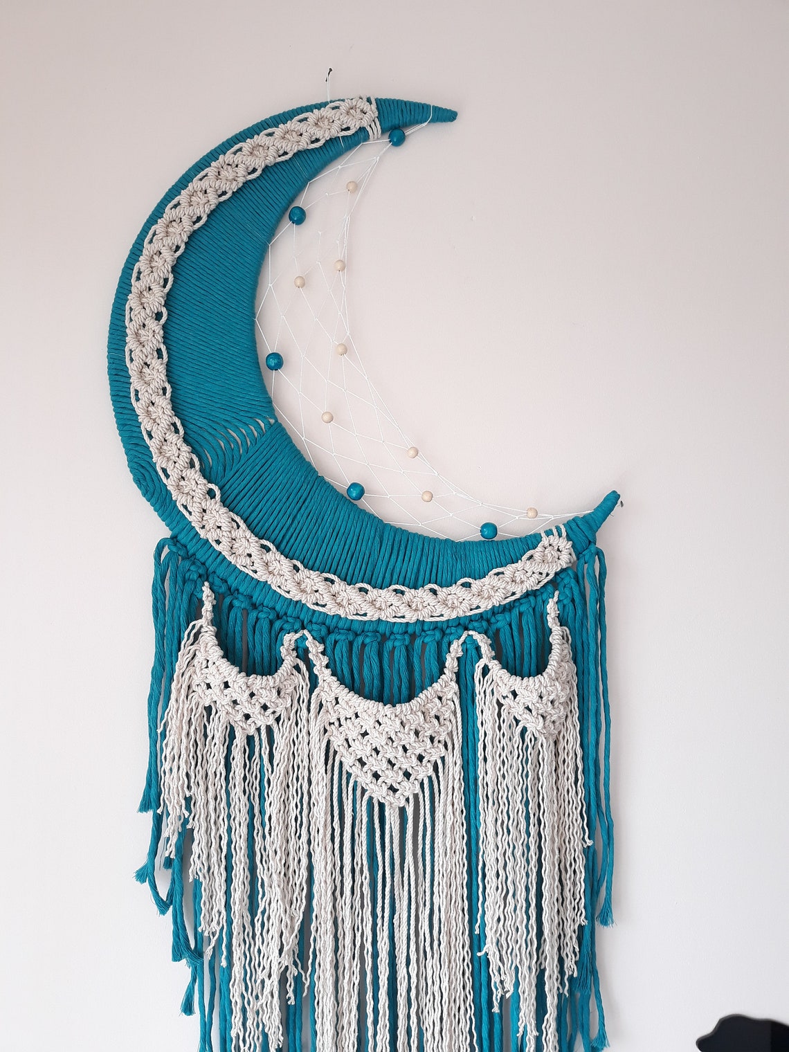 Macrame Crescent Moon/ Dreamcatcher/ Moon macrame wall | Etsy