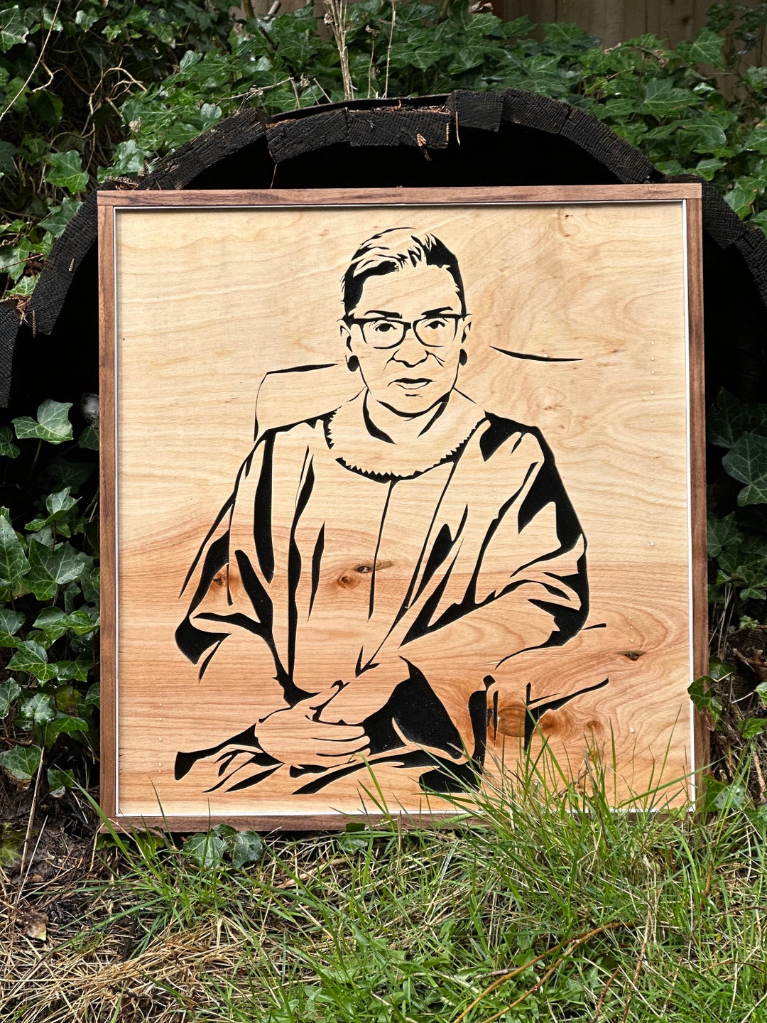 Ruth Bader Ginsburg Wood Wall Art RBG Wood Art Portrait Wall Art ...