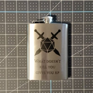 Dungeons and Dragons Flask, D&D Flask, D20 Flask, This is How I Roll ...
