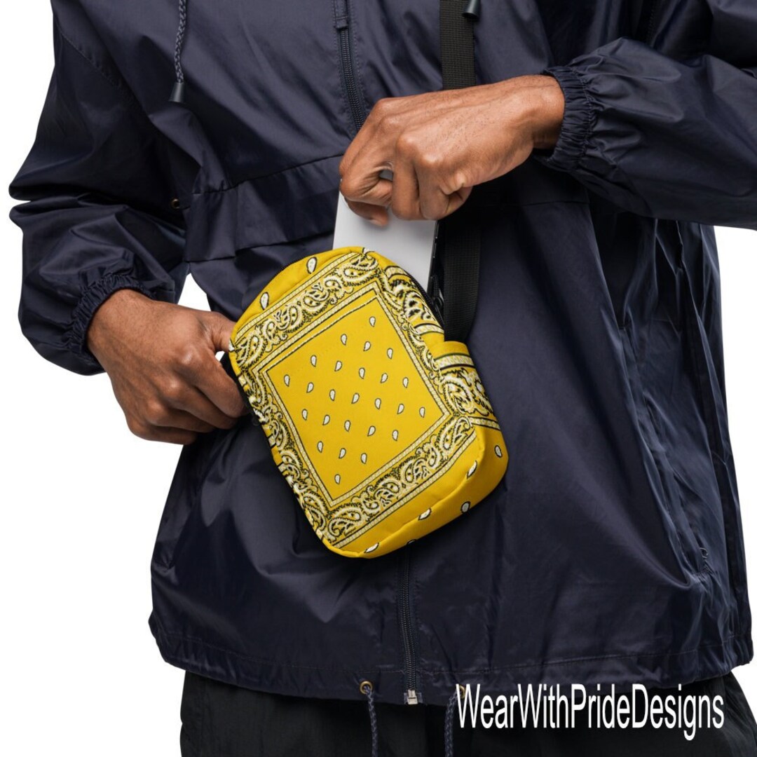 Yellow Handkerchief Design Crossbody Utility Bag. Printed in Gay Hanky ...