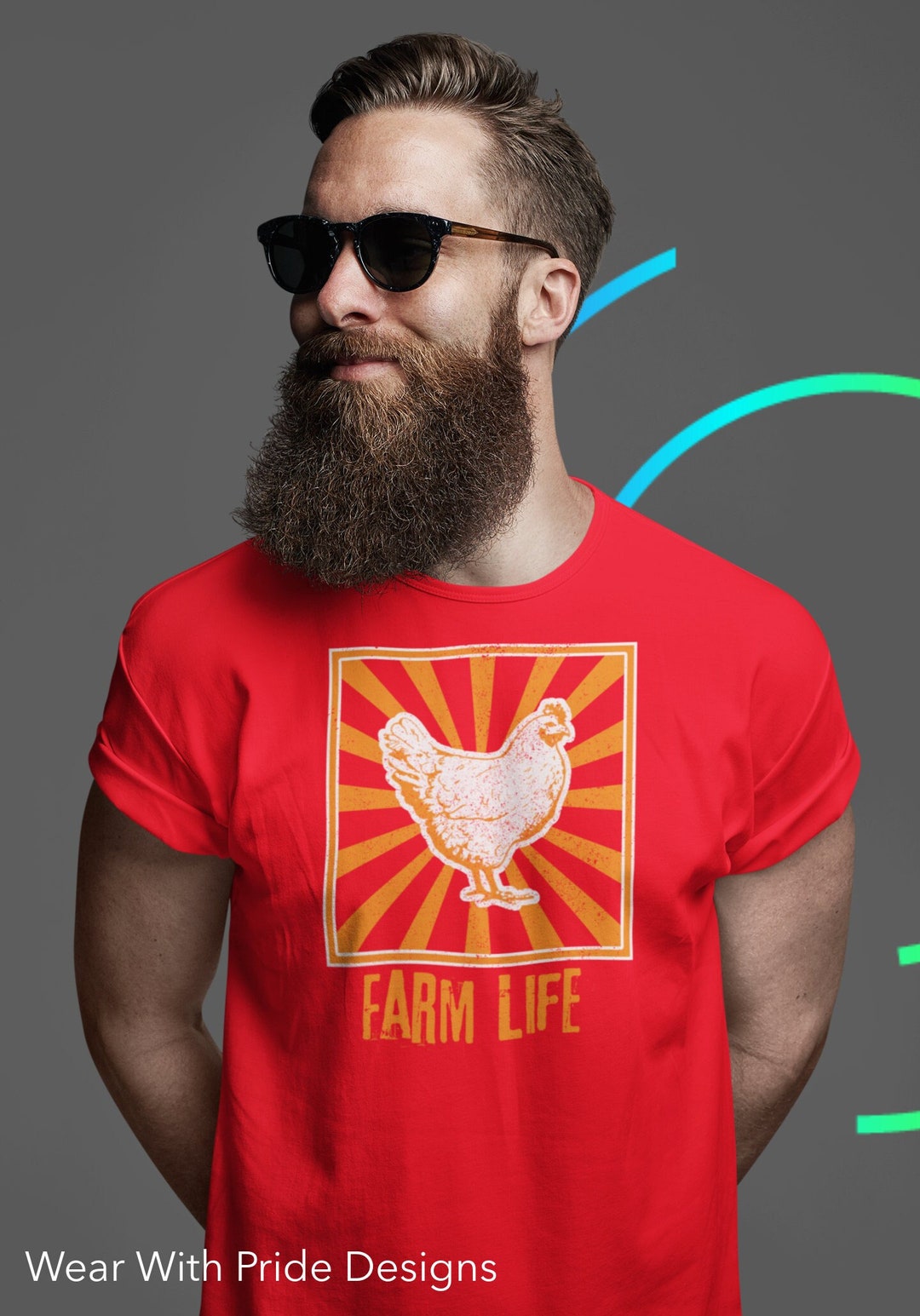 Chicken Hen Teeshirt Vintage Farm Life Sun Ray Tee Shirt - Etsy