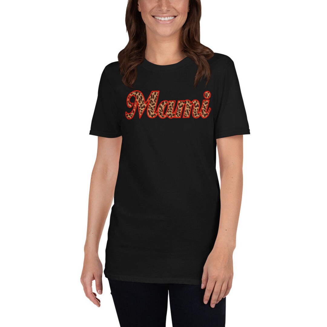 Mami Shirt With Cheetah Print With Red Outline. Fun Tee Shirt - Etsy