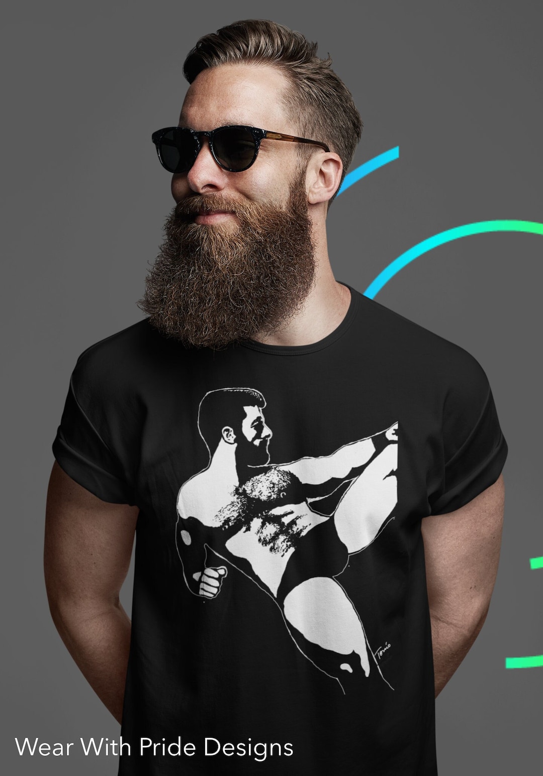 Beard Game Strong: Lounge in Style With Our Bearded Man Underwear Tee, Black and White Graphic ...