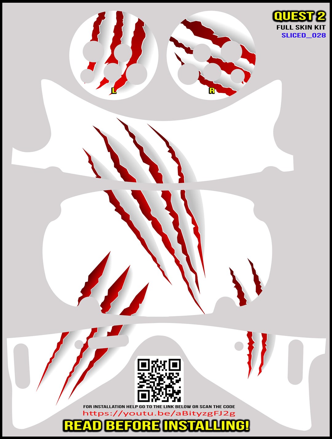 QUEST 2 Full Wrap With Controller Skins not Quest 1 Sliced_028 - Etsy