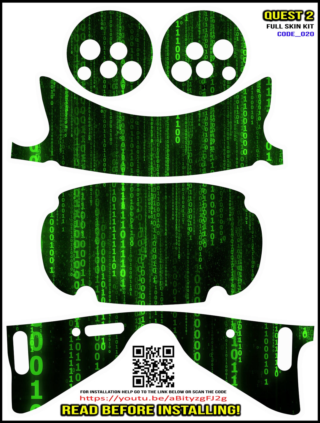 QUEST 2 Full Wrap With Controller Skins (not Quest 1) - Code_020 - Etsy
