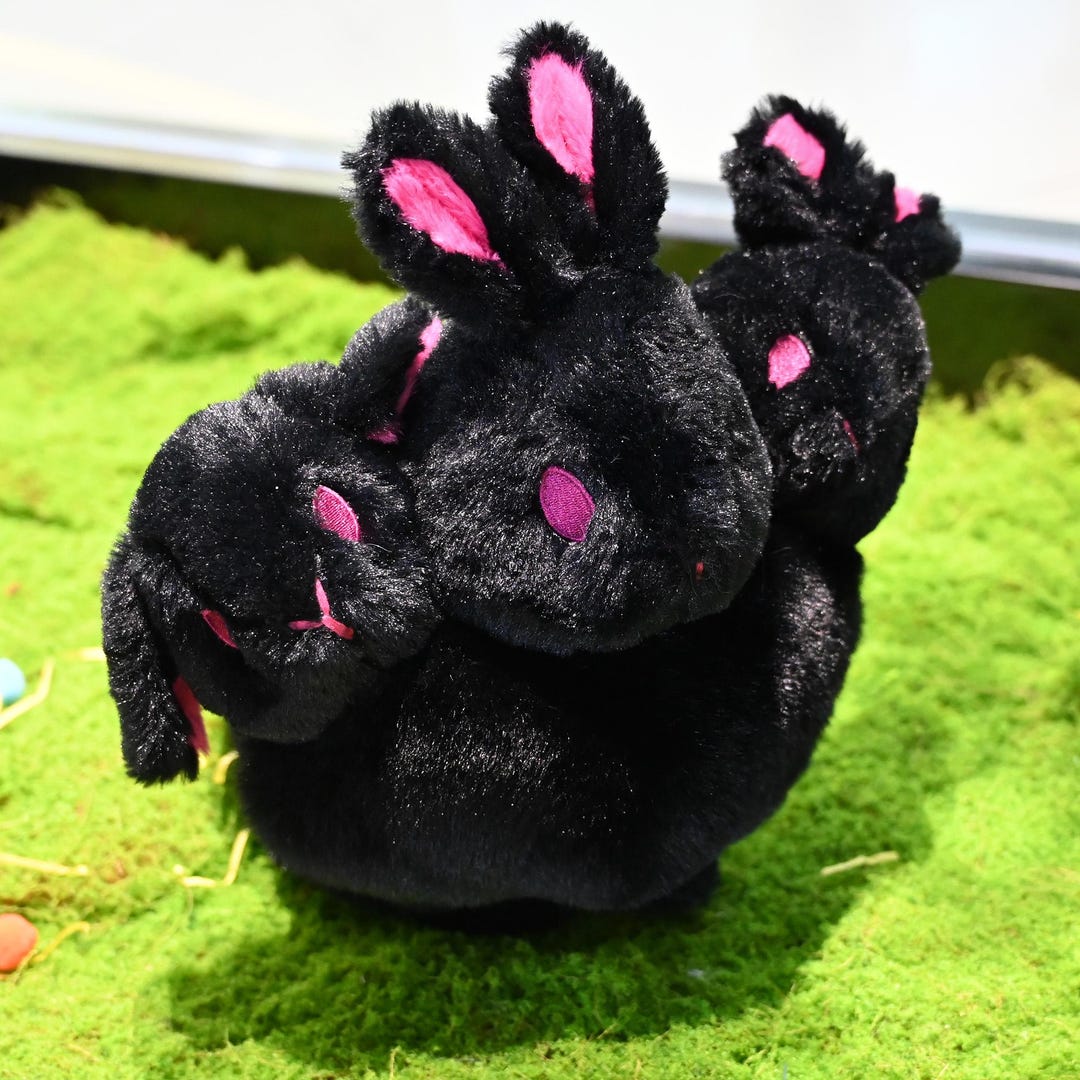 Necro Cerberus Bunny Plushie | Three Headed Rabbit Plush - Etsy