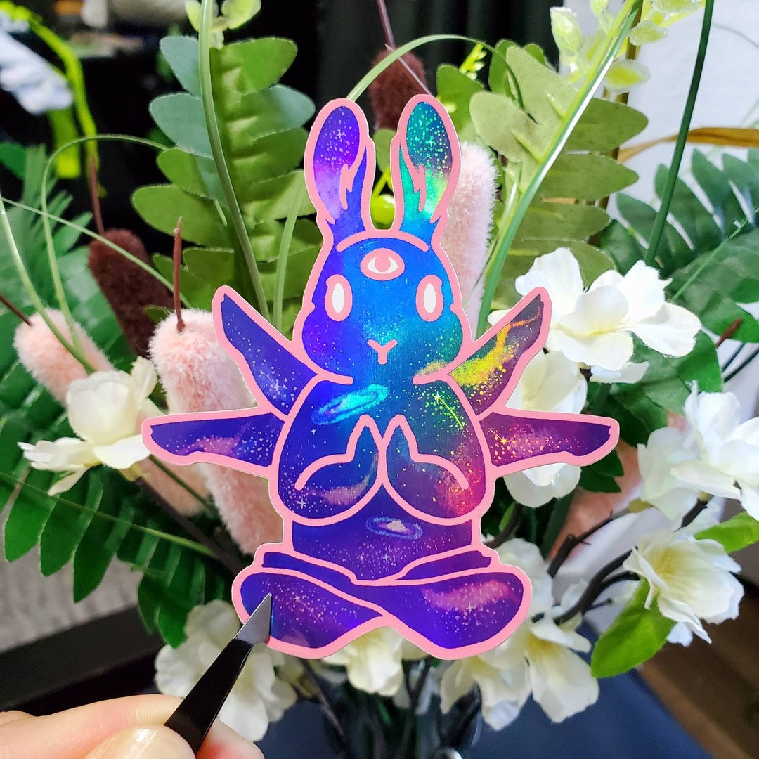 Nebula Holo Bunny Sticker - Etsy