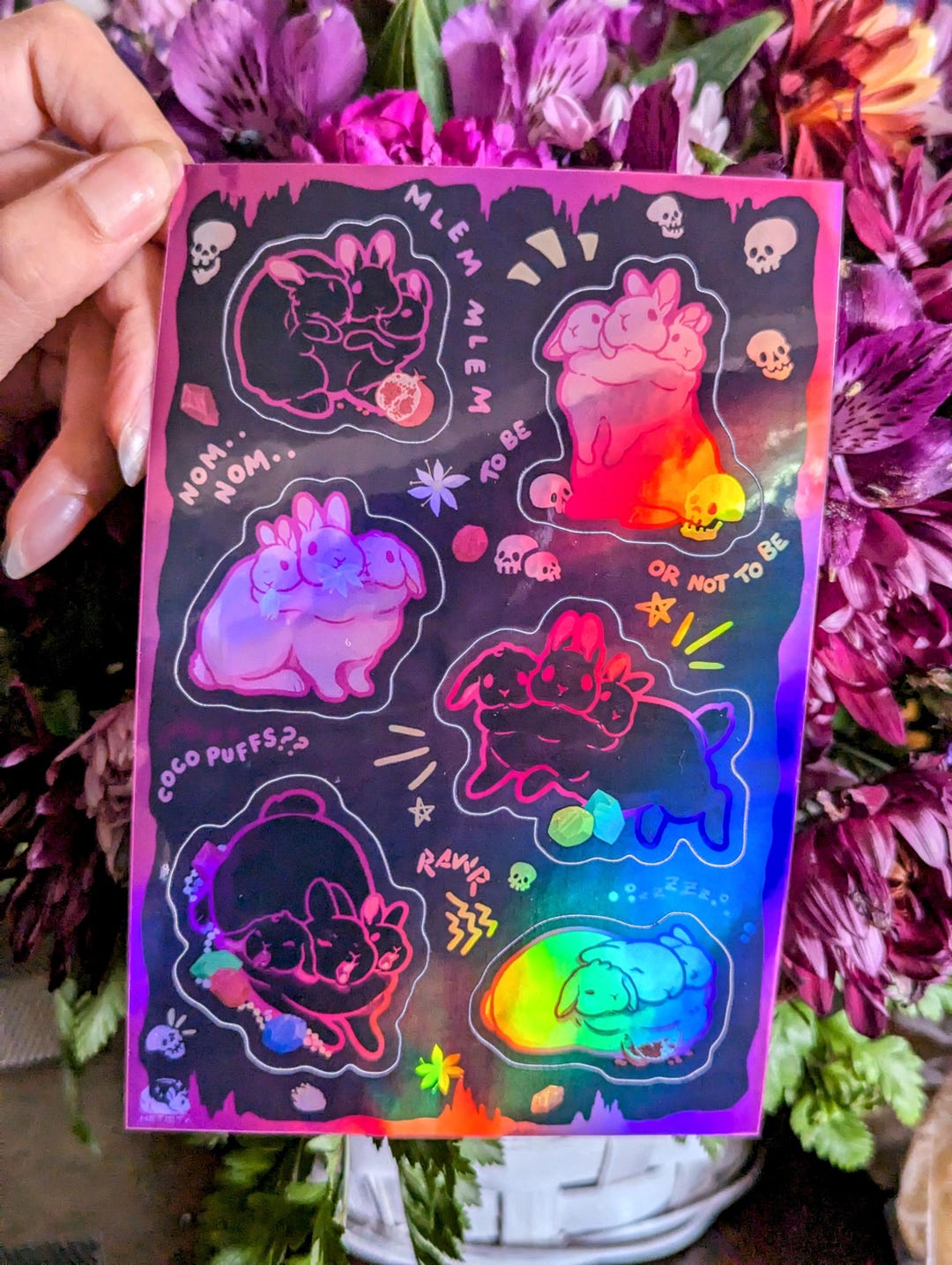 Cerbunnies Sticker Sheet Gothic Cerberus Rabbit - Etsy