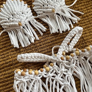 Personalized Seashell Macrame Outfit, Festival Clothing, Beach Party Outfit, Macrame Beachwear ...