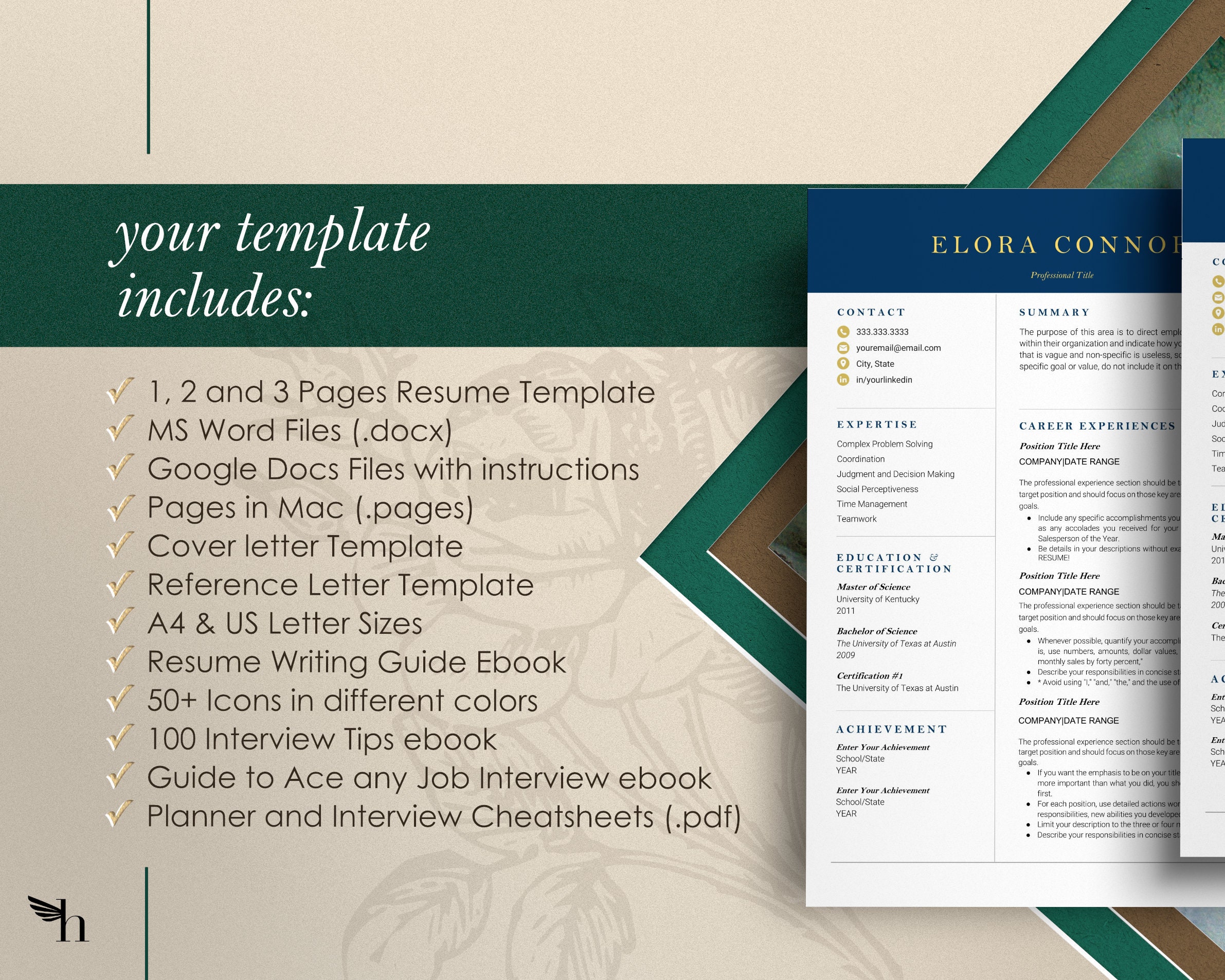 Google Docs, Pages, Word Resume Template, Professional Resume Template ...