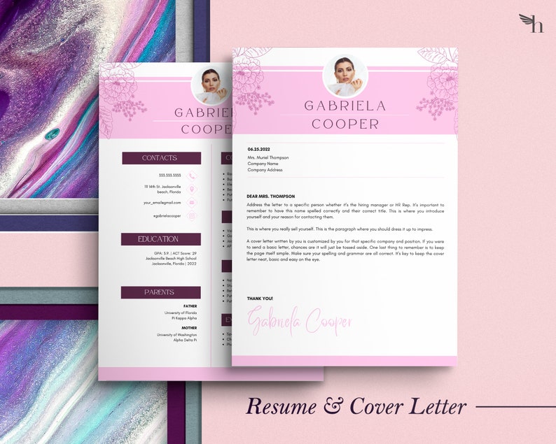 Pink Sorority Resume Template, Delta Sigma Theta Sorority, Chic ...