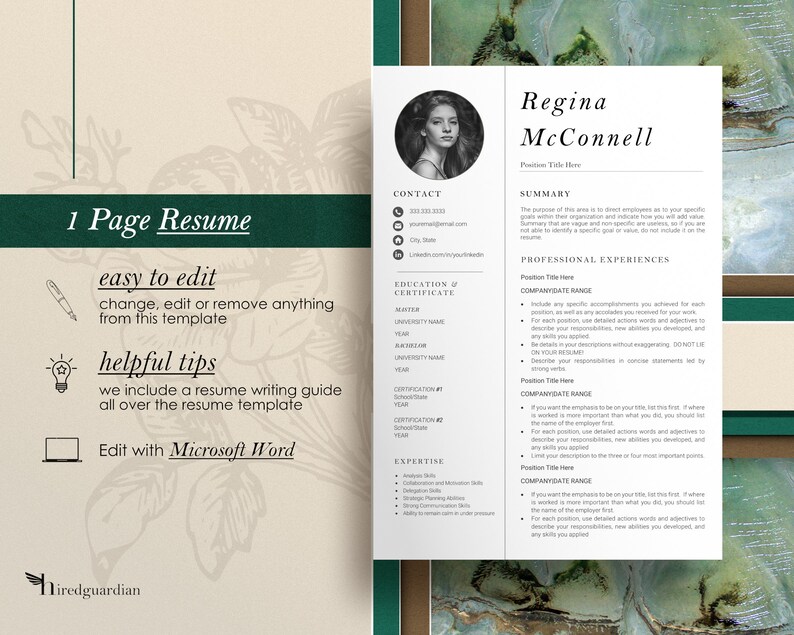 Creative Resume Template Cv Template for Word Cv Resume - Etsy
