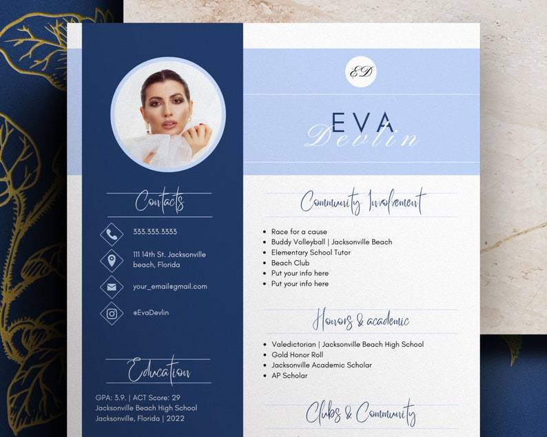Sorority Resume Template Blue, Delta Sigma Theta Sorority, Chic ...