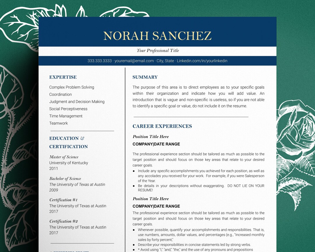 Resume Template Google Docs, Resume Template Modern, Student Resume ...