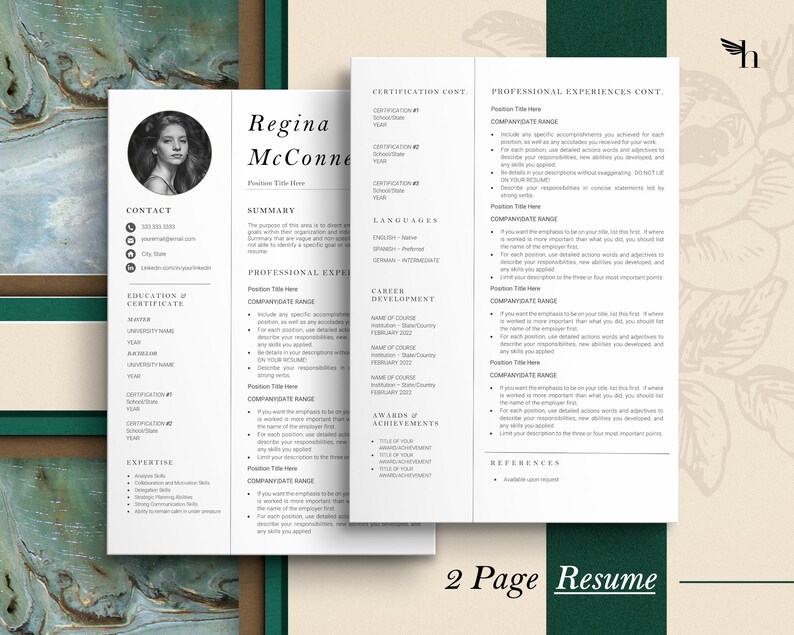 Creative Resume Template Cv Template for Word Cv Resume - Etsy