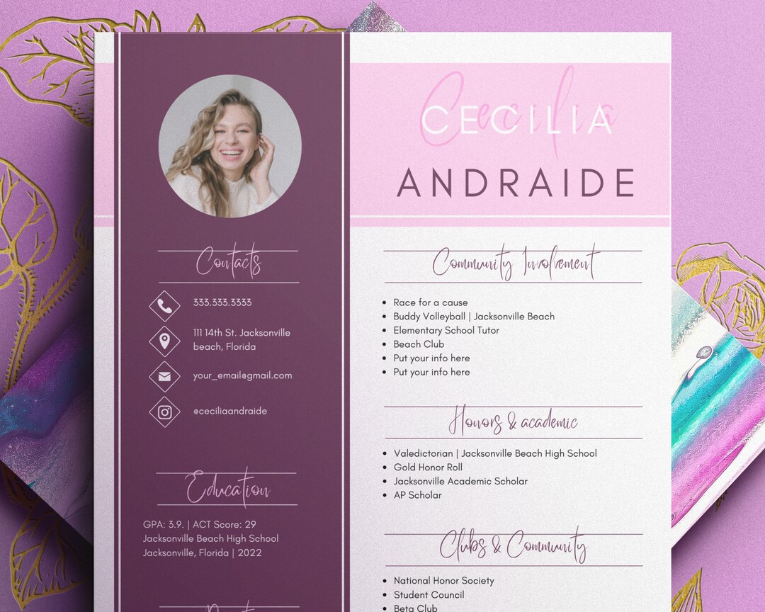 Pink Sorority Resume Template, Delta Sigma Theta Sorority, Chic ...