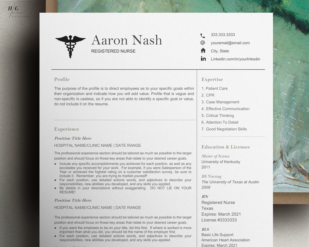 Google Docs Resume Template, Nurse Resume Template, Professional Resume ...