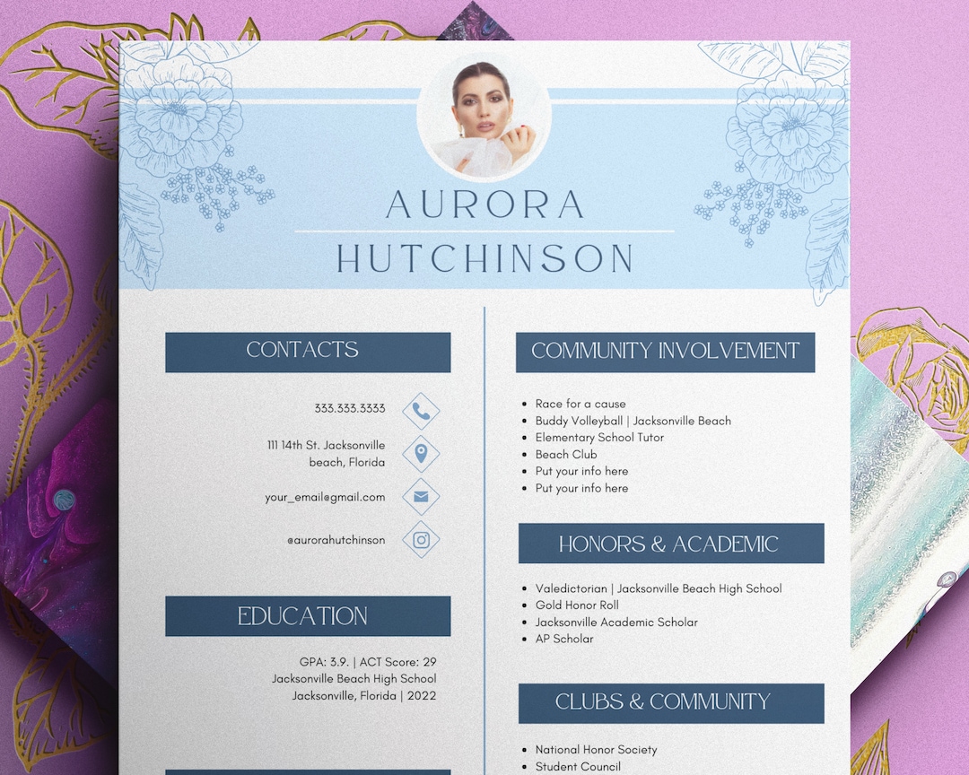 Sorority Resume Template Blue, Delta Sigma Theta Sorority, Chic ...