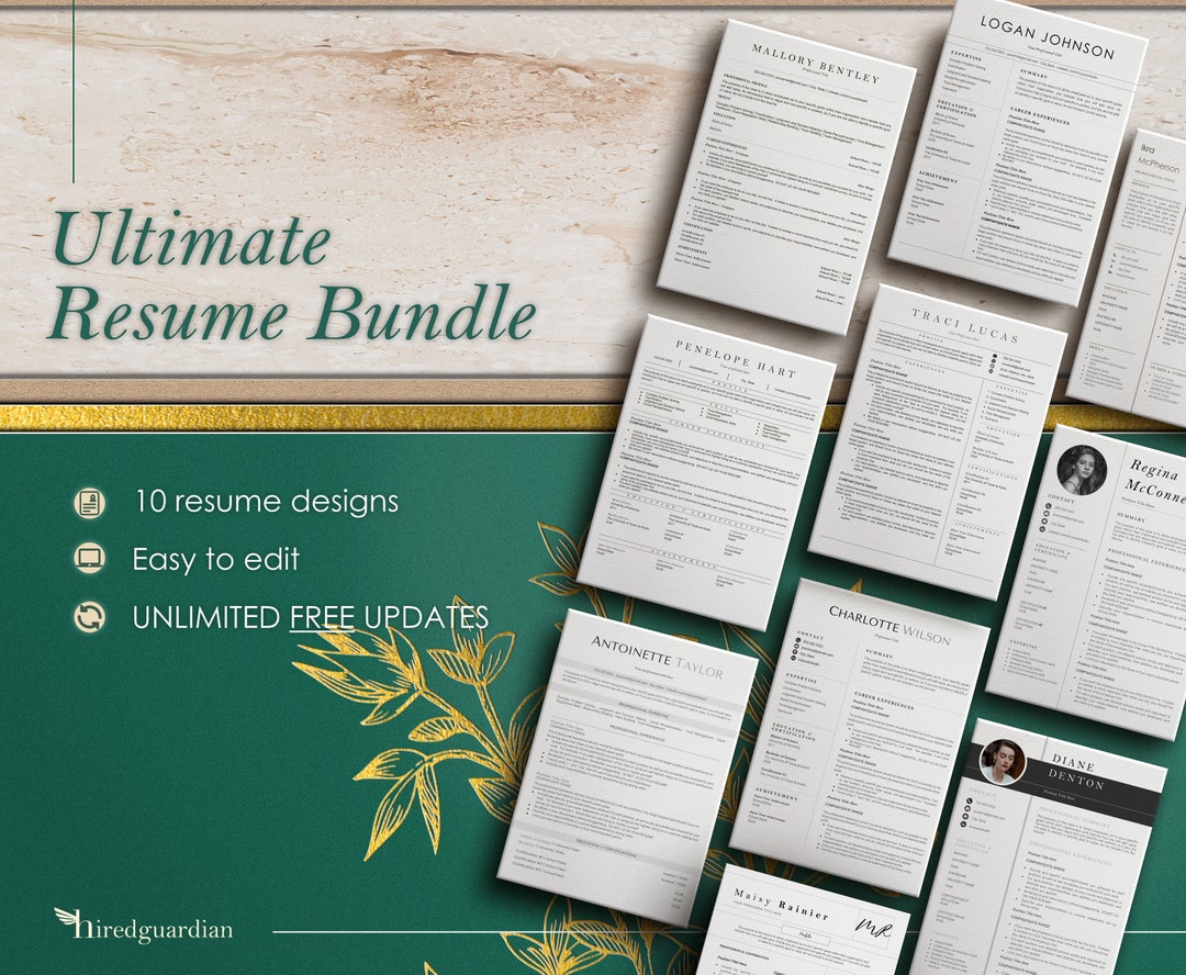 Ultimate Resume Bundle, Clean, Executive Resume Template 2023, Modern CEO Resume Template for ...