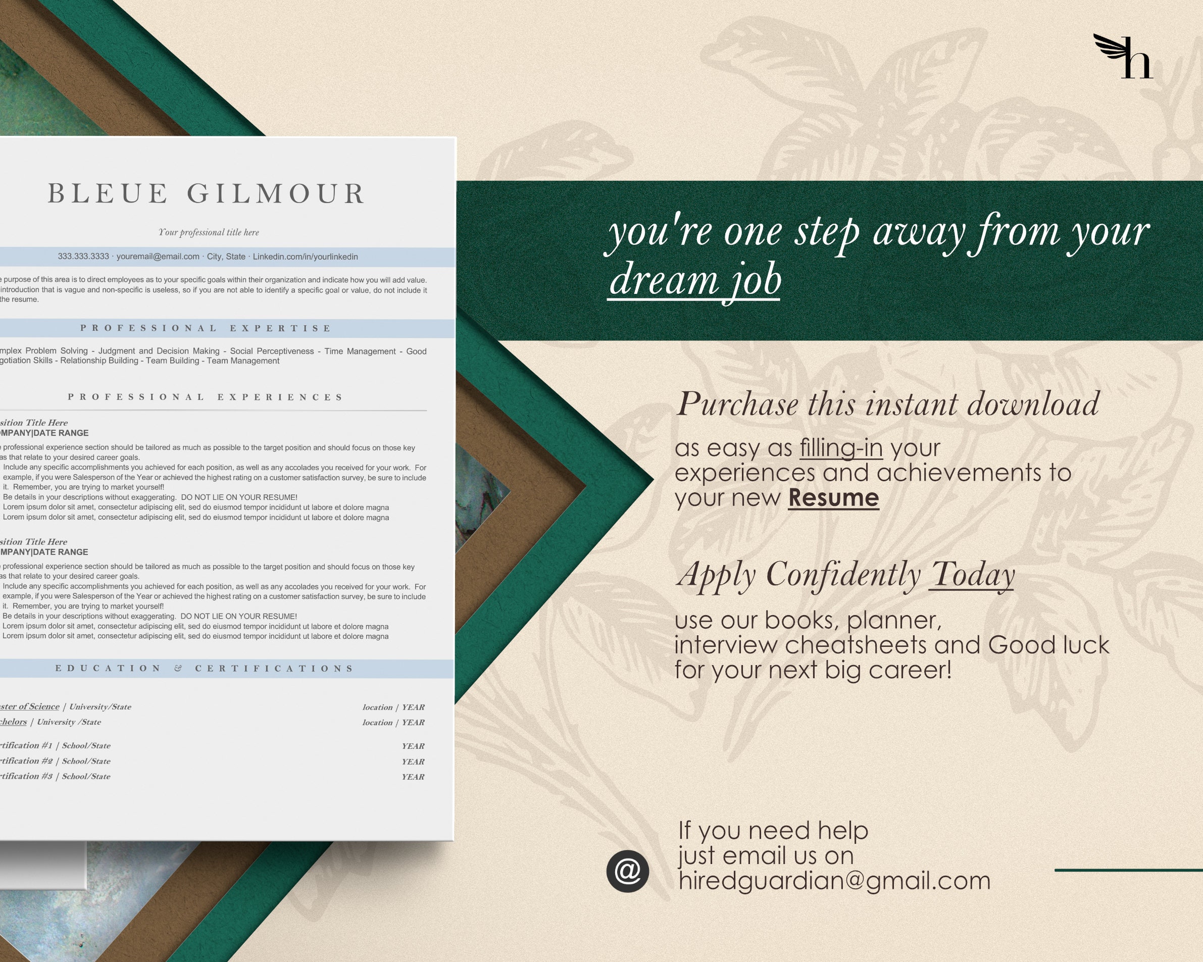 ATS Resume Template for Word, Pages, Google Docs, ATS Friendly Resume ...