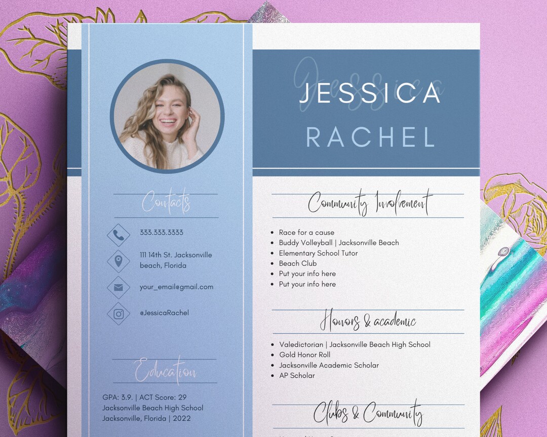 Sorority Resume Template Blue, Delta Sigma Theta Sorority, Chic ...