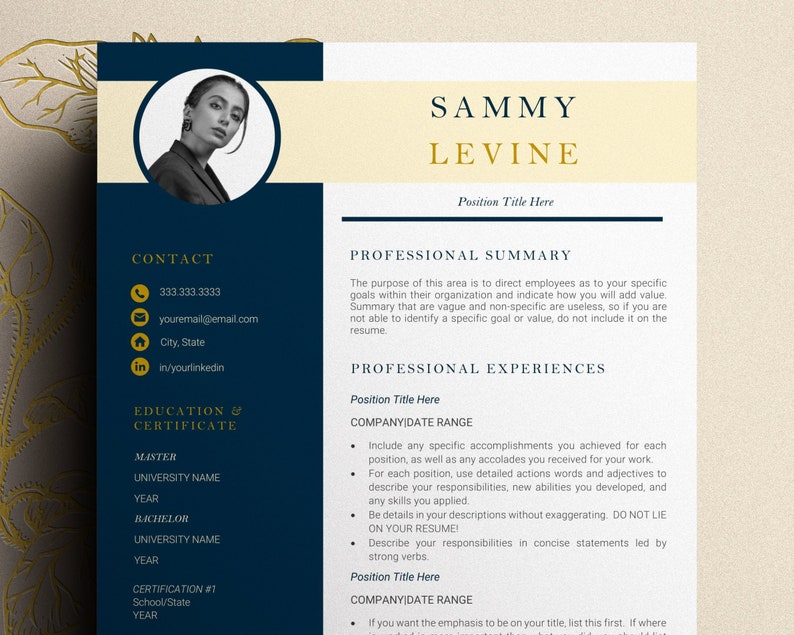 Resume Template With Photo, CV Template With Photo, Resume CV Template ...