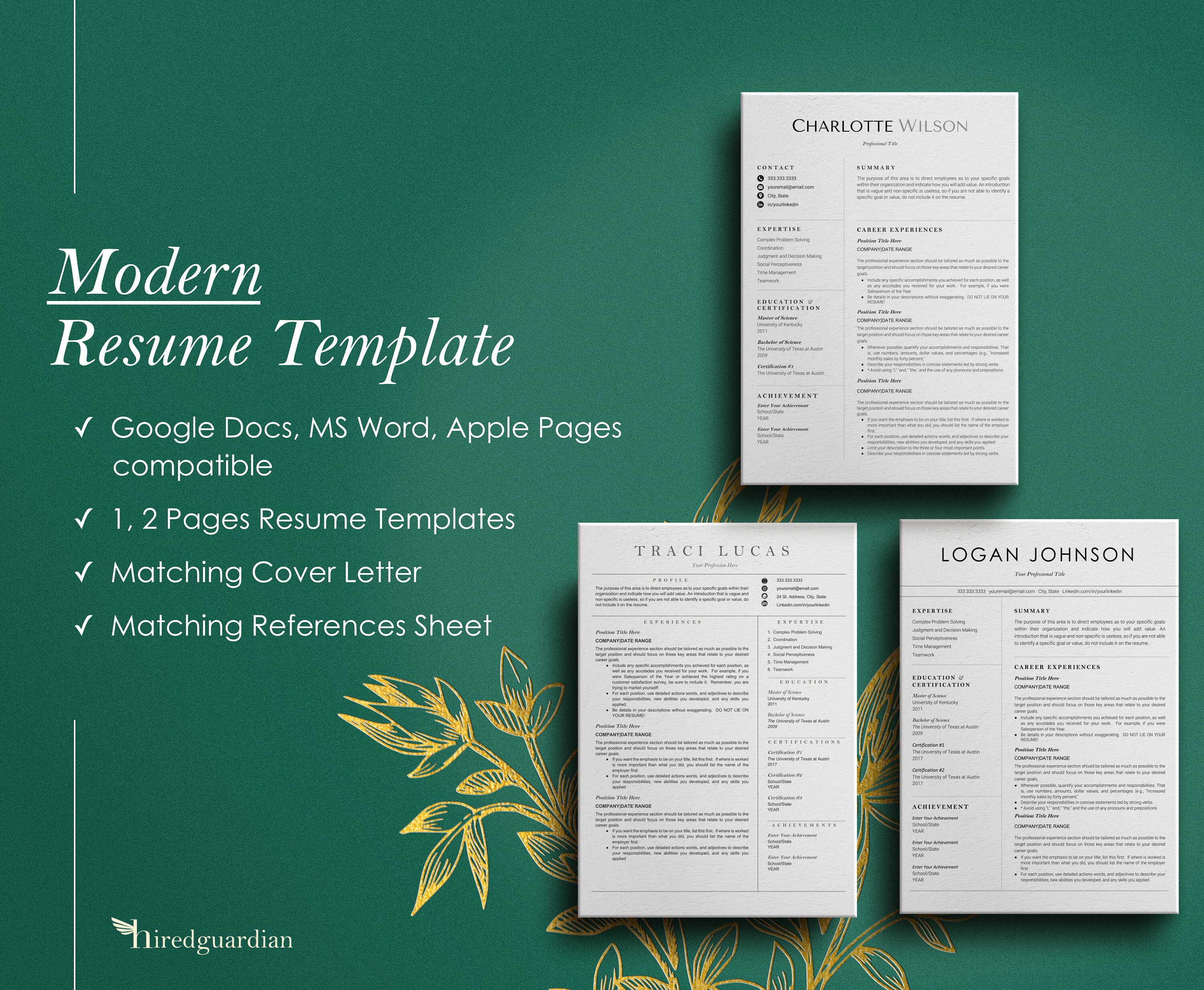 10 Resume Template Google Docs, MS Word, and Apple Pages, Modern Resume ...