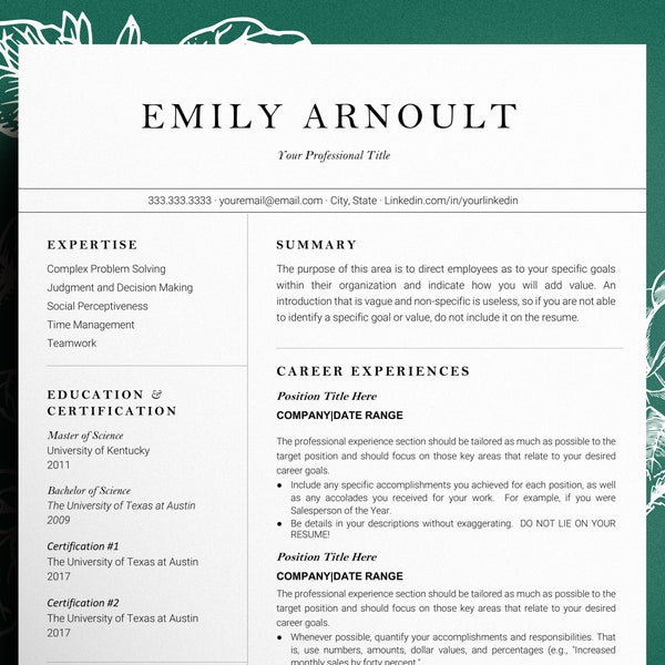 Resume Template 2023 - Etsy